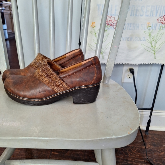b.o.c. | Shoes | Boc Dark Brown Leather Sweater Clogs | Poshmark
